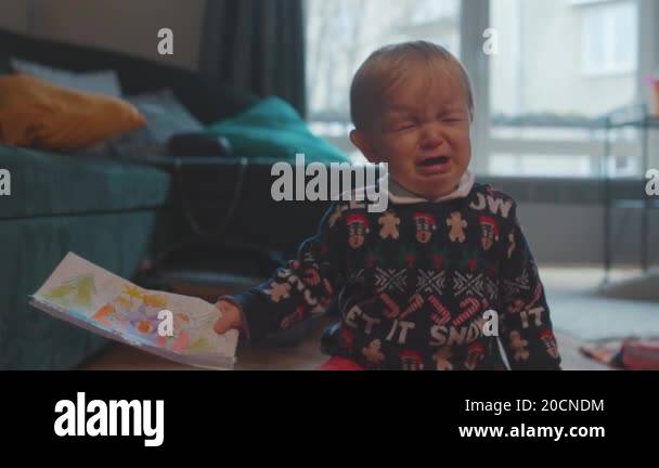 Lviv, Ukraine - January 7, 2020: Poor naughty young toddler baby boy ...