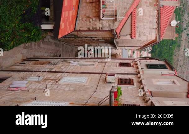 View of picturesque street of old town. Lovely touristic city ...