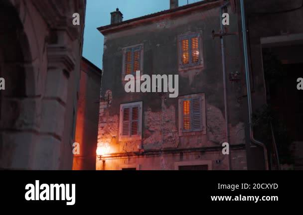 Close up building view showing architectural landmark old city. Light ...
