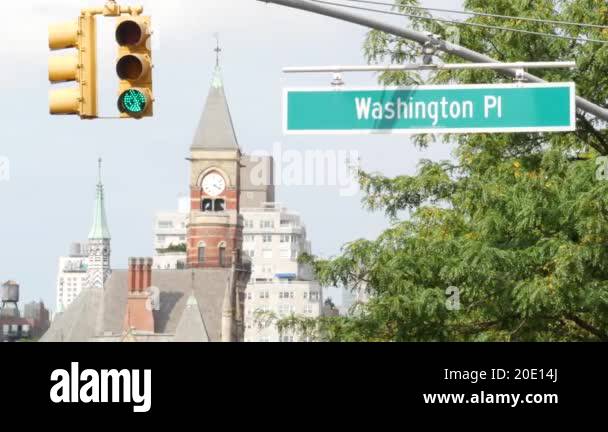 New York City street. Manhattan Greenwich village landmark, United ...