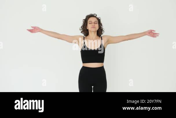 Mindfulness practice for relaxation in a calm environment on a white ...