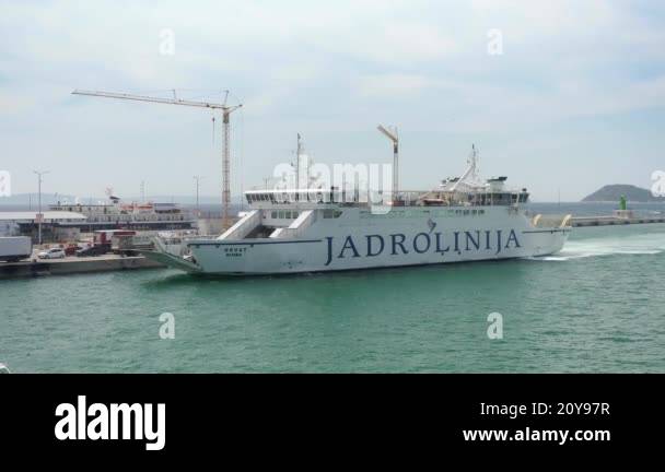 Split, Croatia - JULY 14, 2024: The ferry 'Hrvat' of the company ...