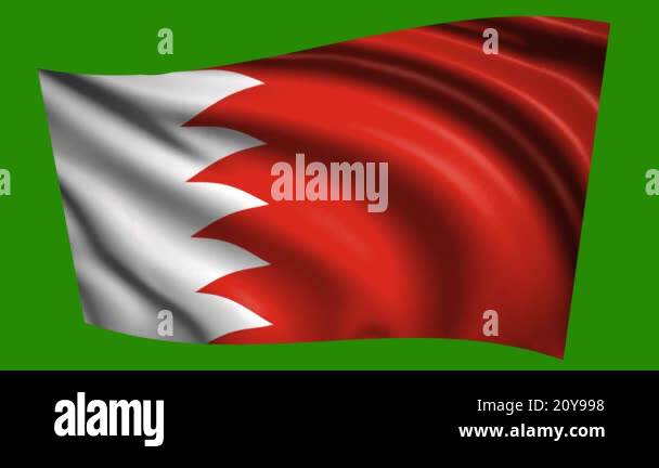 bahrain waving flag animation green screen background Stock Video ...