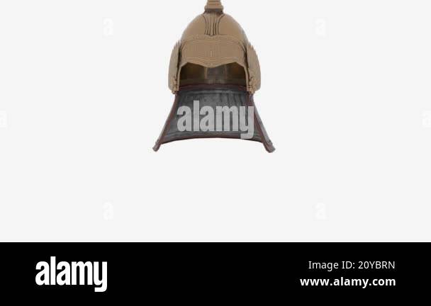 Gold Plated Helmet fall on white background Stock Video Footage - Alamy