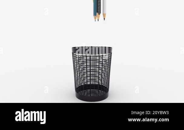 pen and pencil fall in pen holder Stock Video Footage - Alamy