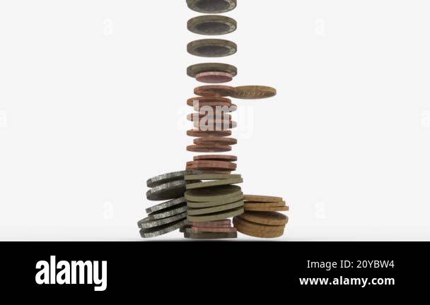 antique coins falls on white background Stock Video Footage - Alamy