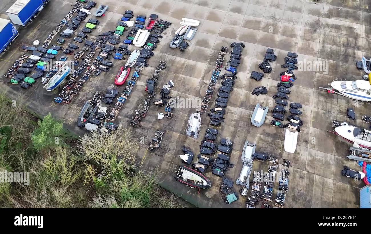 Footage of small boats used for Channel crossings Stock Video Footage ...