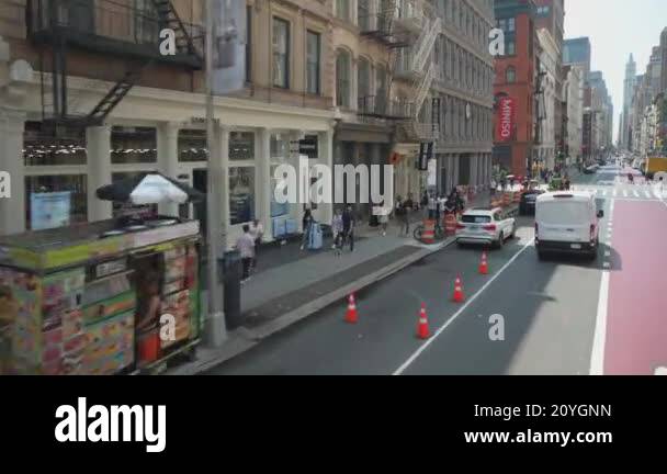 New York City, New York, USA - 08.01.2024: Bustling urban street with ...