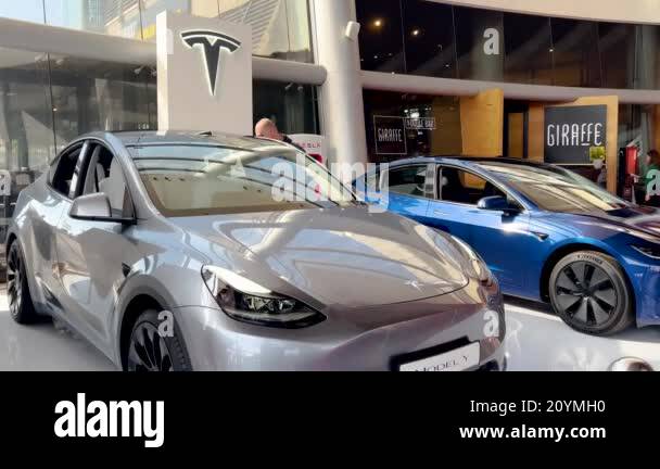 Tesla Electric Car Dealership. Company Logo, People Choose Cars Rishon ...
