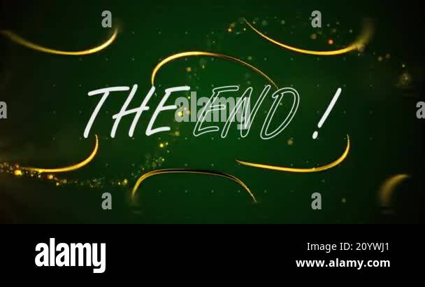 Modern style contemporary THE END typographic gold bg 4K. Cinema ...