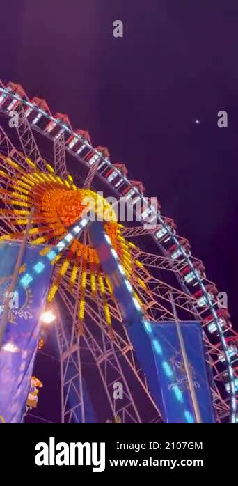 Exciting Night at the Amusement Park With Vibrant Lights and Thrilling ...
