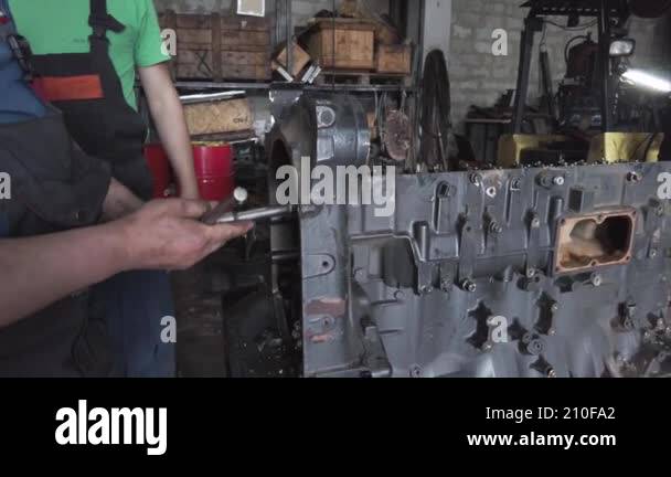 Diesel Engine Overhaul and Rebuild. Repair of the tractor engine Stock ...