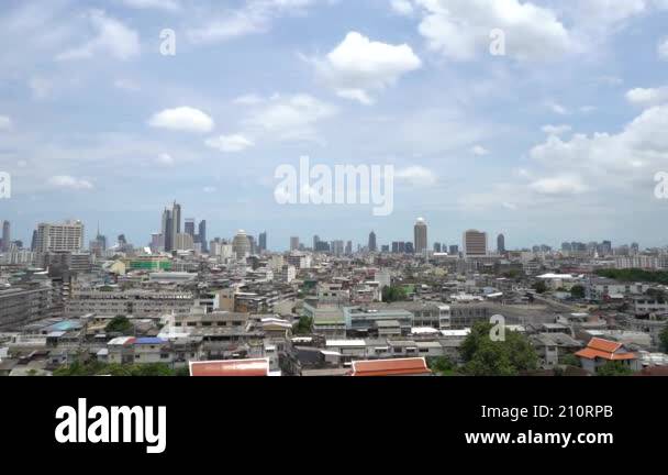 The Environment of Aerial Skyline and Skytrain view of Thailand in ...