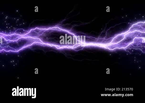 Glowing Lightning Thunderbolt Graphic Element Loop Overlay. Bright ...