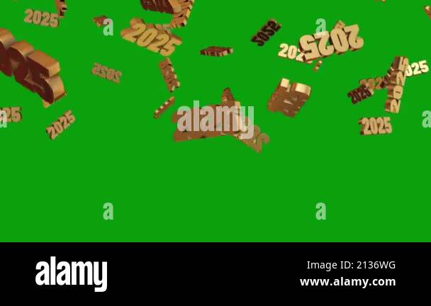 Happy New Year 2025 green screen chroma key. Happy New Year celebration ...