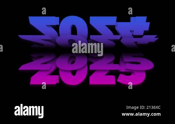 Passing into New Year 2025 Flip text effect on black background ...