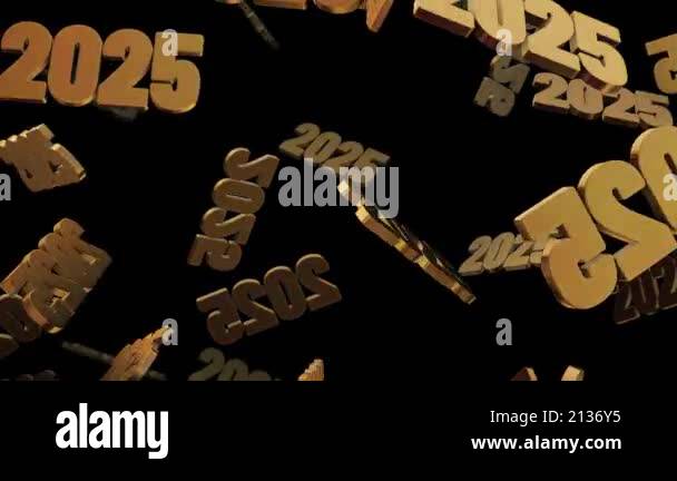 Happy New Year 2025 green screen chroma key. Happy New Year celebration ...