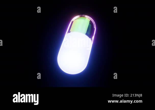 Abstract geometric animation with dispersion glass capsule shape from ...