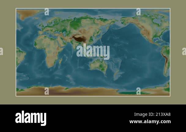 Celebes Sea. Close-up on a colored elevation map in the Patterson ...