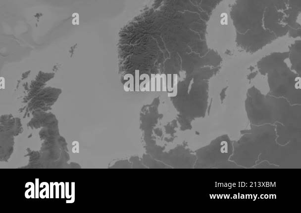 Skagerrak region on the background of a grayscale elevation map of the ...