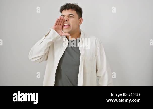 Baffled young arabian man in casual attire, clueless with arms open on ...