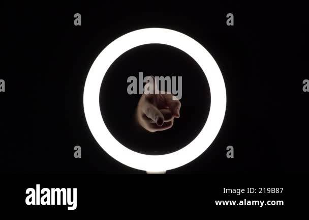 gesture package. female hands close-up make figures from fingers ...