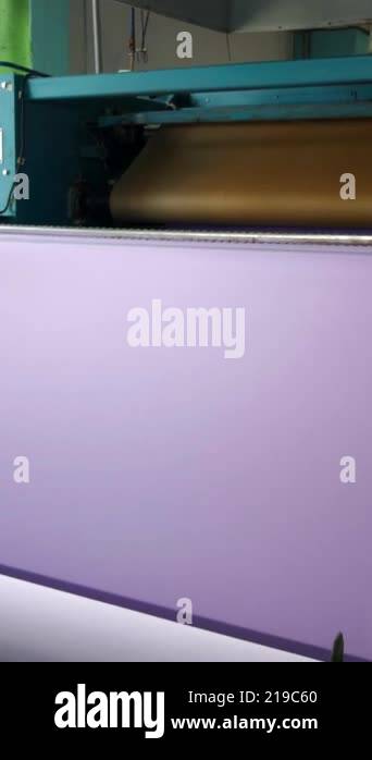 Vertical, Weaving of fabric on cars. Production of fabric from threads ...