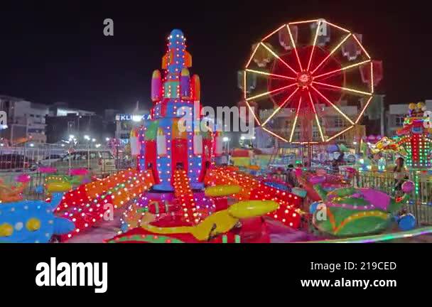 Perak, Malaysia. December 31, 2024: Colorful night scene on the variety ...