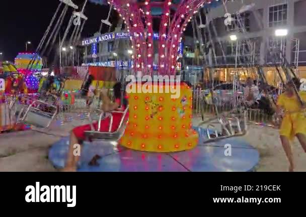 Perak, Malaysia. December 31, 2024: Colorful night scene on the variety ...