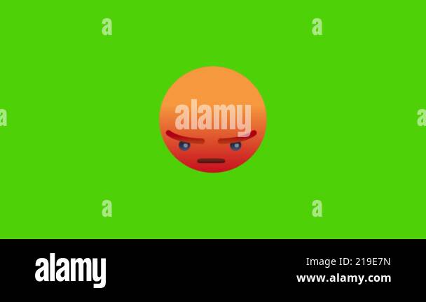 Angry Emoji Green Screen Chroma Key. Angry reaction green screen Stock ...