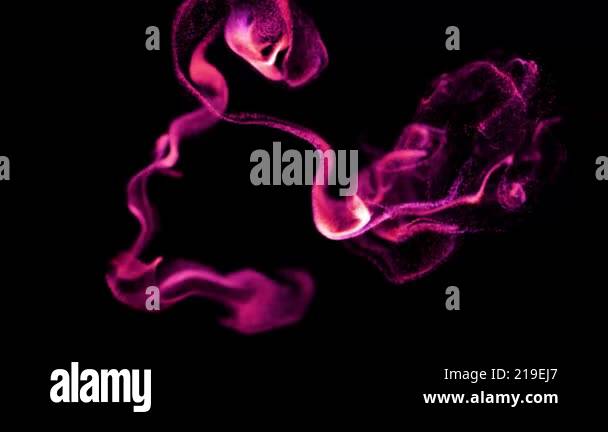 Fluid movement animated background. Colorful particles in the liquid ...