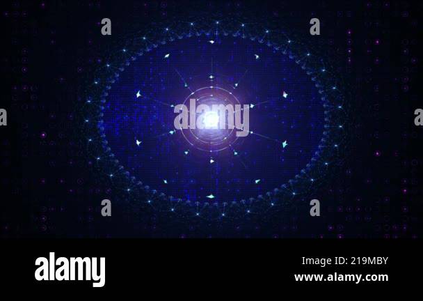 A dynamic motion background showcasing a pulsating quantum computer ...