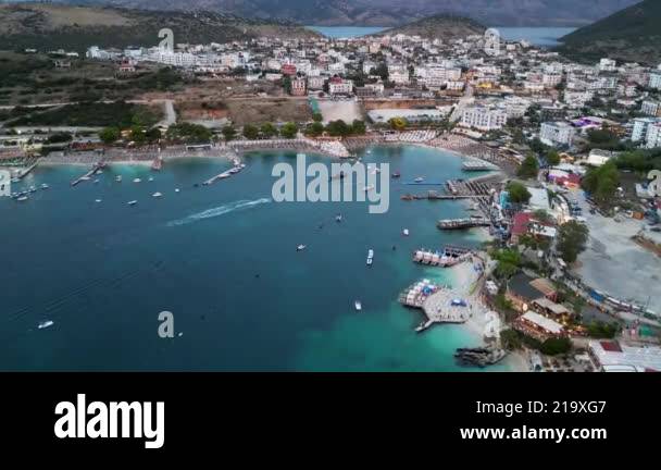 albania ksamil sea drone fly . High quality 4k footage Stock Video ...
