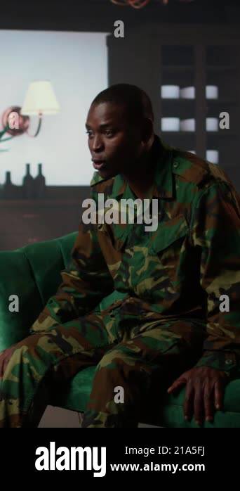 Vertical Video Military war veteran is in a vulnerable state opening up ...