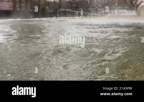 A steaming hot spring pool in thermal resort. Mineral hot spring ...