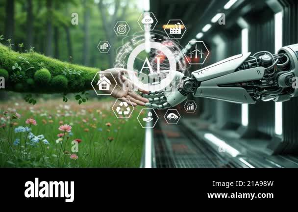 Sustainable development goals. SDGs. AI intelligent system business ...