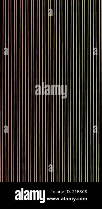 Thin, parallel vertical lines in constant motion on a dark background ...