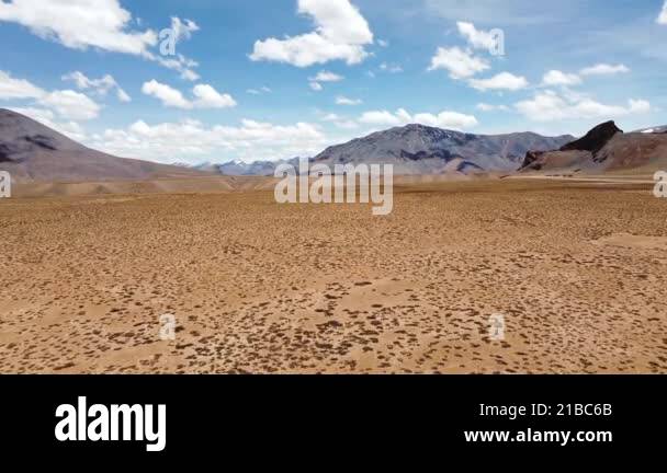 An aerial view of beautiful himalayan mountains at moray plains ...