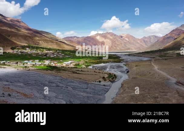An aerial view of himalayan mountains at dhar dindi chichong village ...