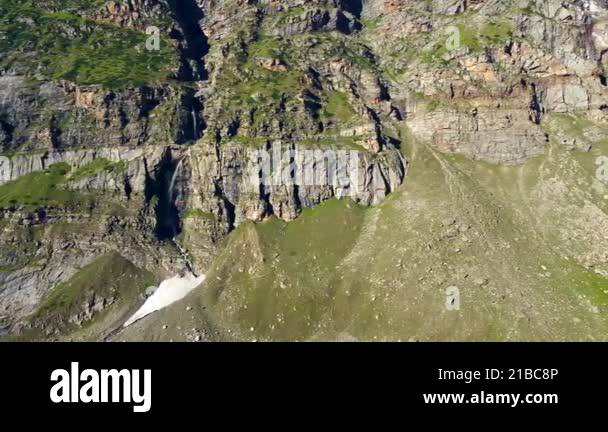 An aerial view of Beautiful himalayan mountain landscape in the evening ...