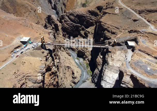 Aerial view of chicham bridge the highest bridge in asia at the height ...
