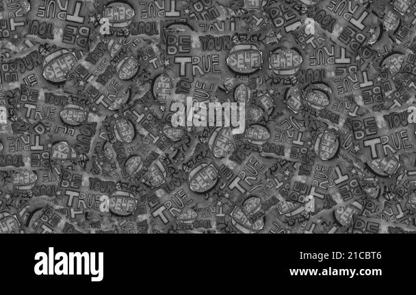 Be true be yourself typographic black and white pattern design stop ...