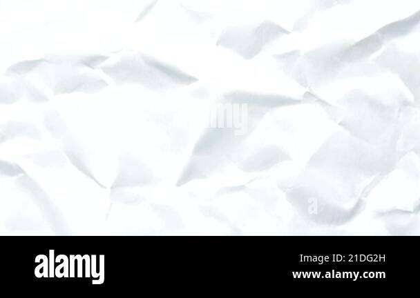 Stop motion animated paper texture background. Crumpled White Paper 4k ...