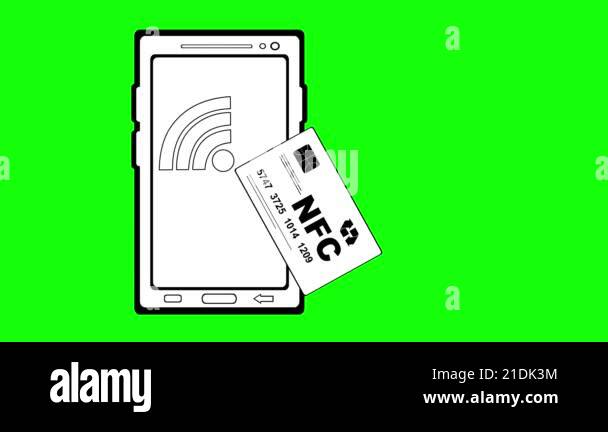 video animation drawing icon plastic credit card and mobile phone in ...