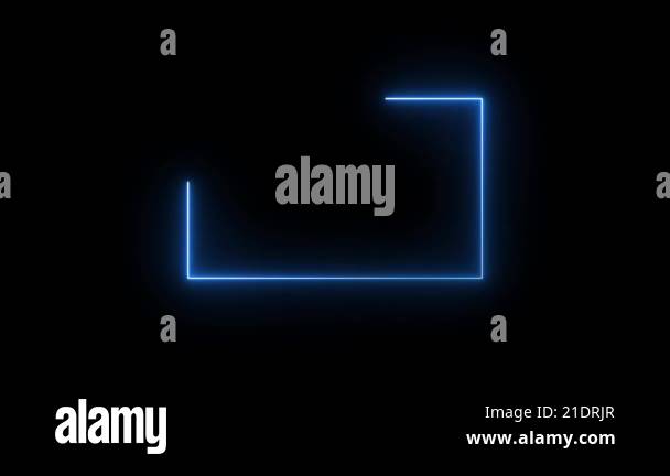 A neon rectangle icon features a glowing rectangular outline, often ...