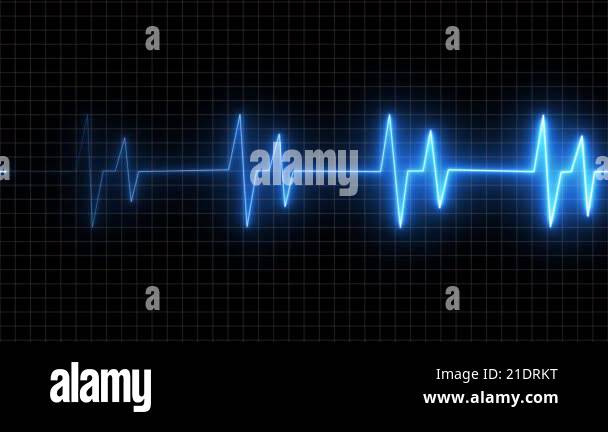 A neon heartbeat icon animation features a glowing heart with pulsating ...