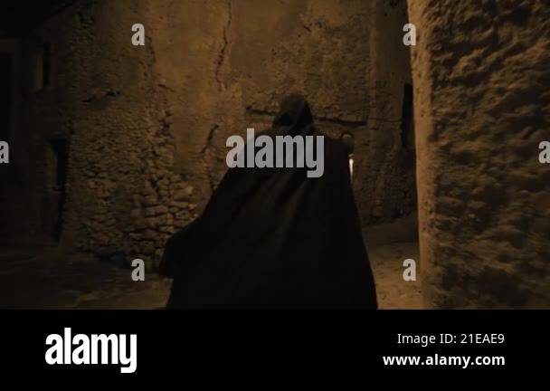 Medieval Pilgrim Running In The Night Stock Video Footage - Alamy