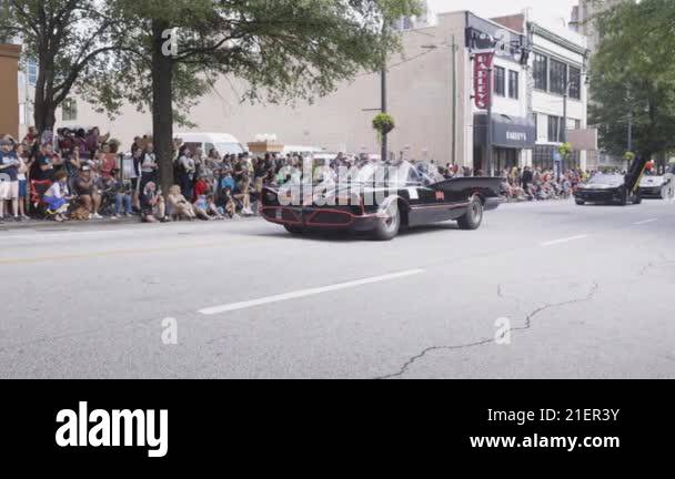 Atlanta, GA / USA September 2, 2023: A man dressed as 1960s batman ...