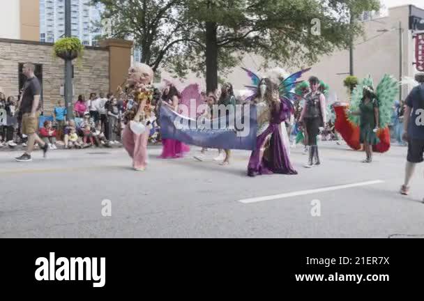 Atlanta, GA / USA September 2, 2023: People wear unique winged costumes ...