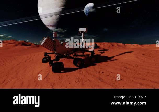 Mars Rover Exploring Surface Of Mars Image Of Automated Robotic Space
